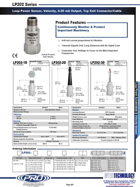Ctc Vibration Sensors Pdf Sensor Frequency