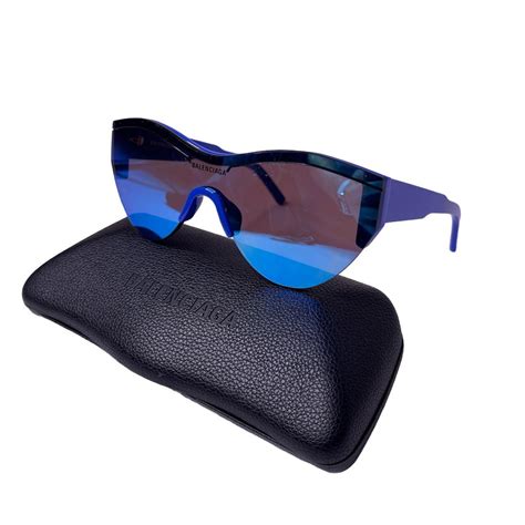 Balenciaga Blue Reflective Sunglasses Really Sick Depop