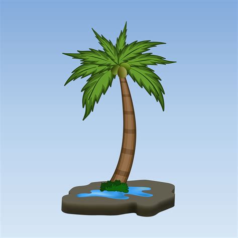 Illustration Of A Single Palm Tree With A Blue Sky In The Background 11278891 Vector Art At Vecteezy