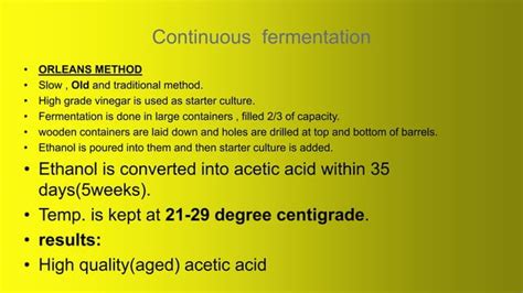 Overview Of Acetic Acid Fermentation Pptx
