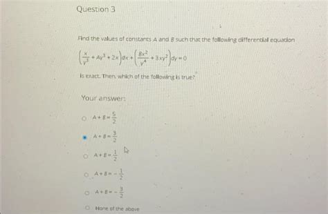 Solved Find The Values Of Constants A And B Such That The Chegg