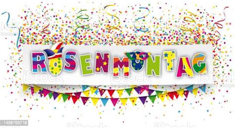 German Text Rosenmontag Translate Carnival Monday Eps 10 Vector File