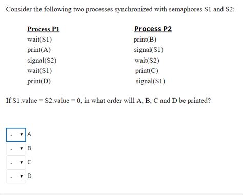 Solved Consider The Following Two Processes Synchronized
