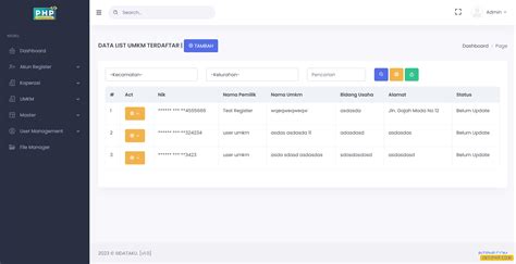 Source Code Sidataku Sistem Informasi Data Tunggal Koperasi Dan UMKM INTI PHP