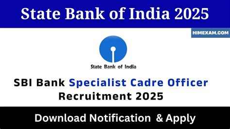Sbi Bank Specialist Cadre Officer Recruitment 2025last Date Extended