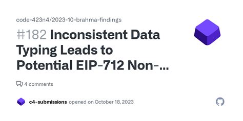 Inconsistent Data Typing Leads To Potential Eip 712 Non Compliance