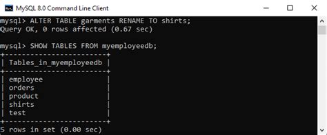 Mysql 重命名表极客笔记