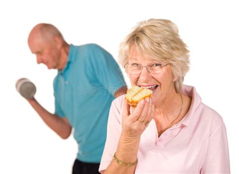 Mature Lady Cheating On Diet Stock Image Image Of Diet Exercise
