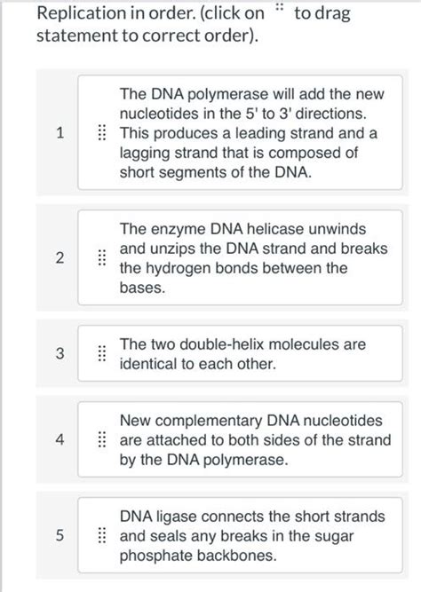 Solved Replication In Order Click On To Drag Statement