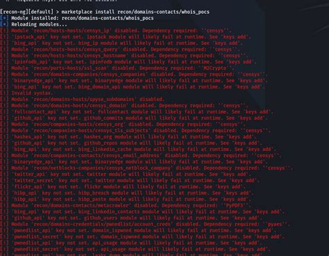Recon Domains Contacts Whois Pocs Not Returning Data · Issue 48 · Lanmaster53 Recon Ng