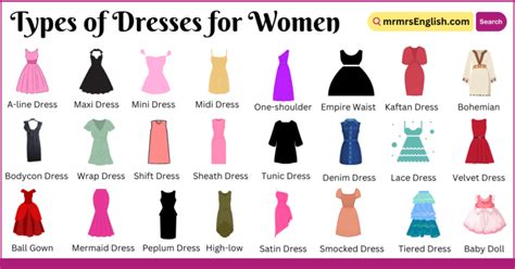 Types Of Dresses For Women In English And Pictures MR MRS ENGLISH