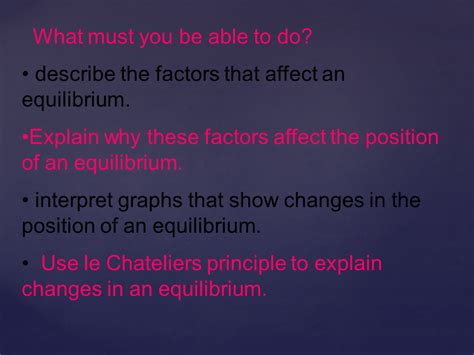 Factors Affecting Equilibrium Physical Sciences Break 10