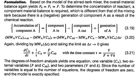 EXAMPLE 3 2 Isothermal CSTR The Dynamic Response Of Chegg