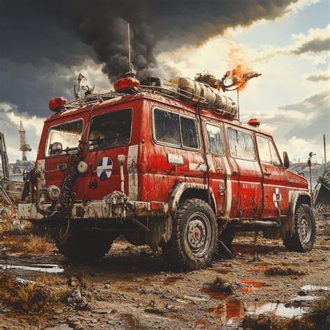 Emergency Response Vehicles And Equipment Premium Ai Generated Image
