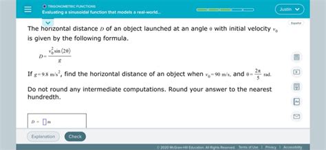 Solved O Trigonometric Functions Evaluating A Sinusoidal