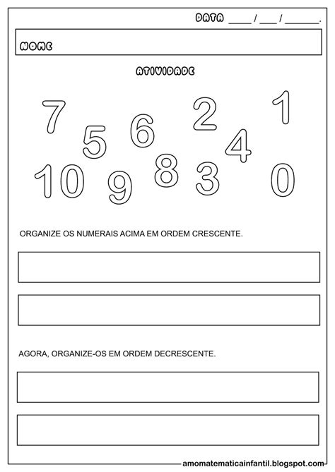 Atividade De Matematica Ordem Crescente E Decrescente Retoedu