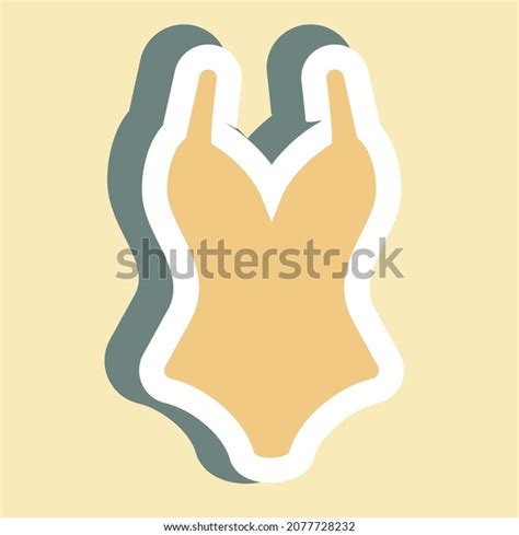 Sticker Swimsuit 1simple Illustrationeditable Strokedesign Template