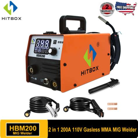 110v Gasless Flux Hitbox 2 In 1 200amp Mig Welder