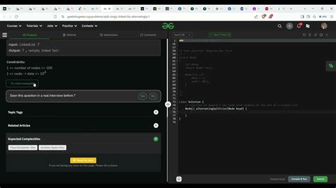 Split Linked List Alternatinglygeeksforgeekspotdjavalinkedlists Youtube