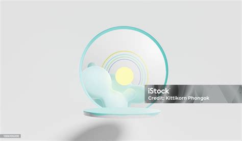 실린더 연단 어린이 또는 아기 제품을위한 기하학 스탠드와 추상적 인 다채로운 파스텔 배경 3d 렌더 0명에 대한 스톡 사진 및