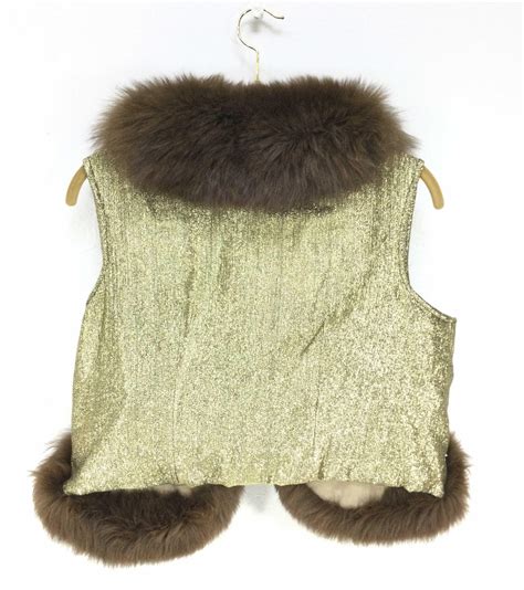Lot Womens Beaver Fur Trimmed Vest