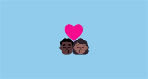 👨🏿‍ ️‍💋‍👩🏾 Beso Hombre Tono De Piel Oscuro Mujer Tono De Piel