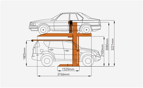 Two Layer Stacker Hydraulic Car 2 Post Car Parking Lift From China
