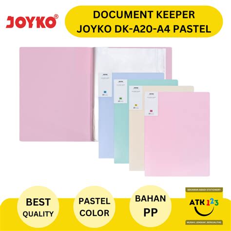 Jual Map Clear Holder Document Keeper A4 Joyko Isi 20 Dk A20a4 Pastel