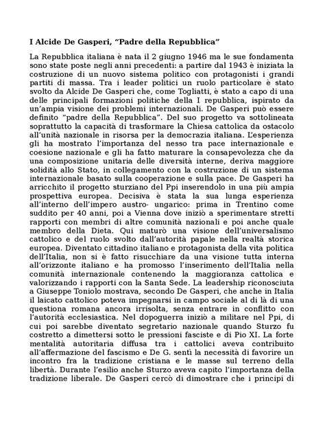 La Repubblica Degli Italiani Agostino Giovagnoli Riassunto Docsity