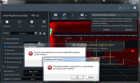 Viewer Crash On Win With SEH Exception Issue IntelRealSense Librealsense GitHub