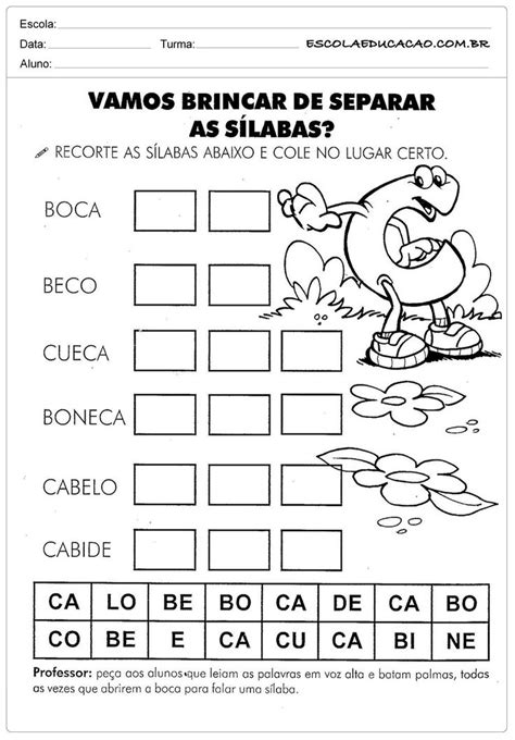Atividades Ligue E Separe As Sílabas Portuguese lessons Opposite words Kids songs