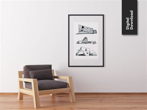 Deconstructivism Architecture Sketches Poster Drawing Collection