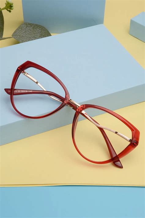87072 Oval Red Eyeglasses Frames Leoptique