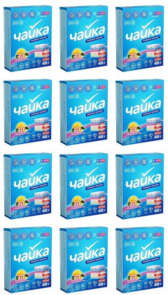 Чайка Стиральный порошок 3 в 1 универсальный автомат 400 г 12 шт купить с доставкой по