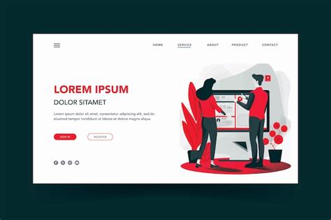 Premium Vector Website Landing Page