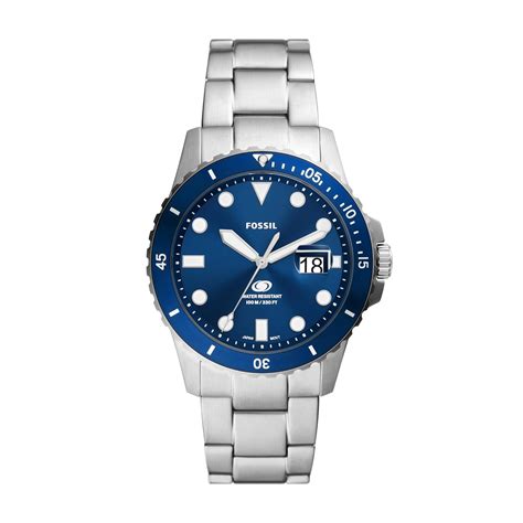 Fossil Analog Blue Dial Men S Watch Fs Stainless Steel Amazon In Fashion