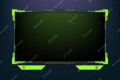 Premium Vector Live Gaming Overlay Design With Buttons And Screen