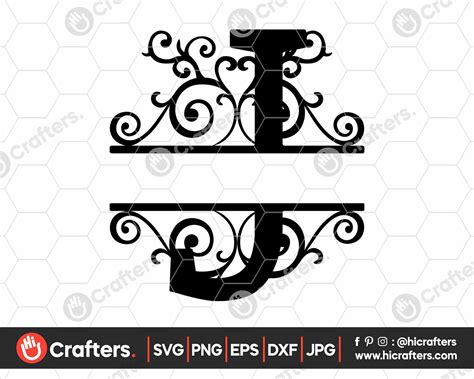 Split Monogram J Svg Split Letter J Svg Inspire Uplift