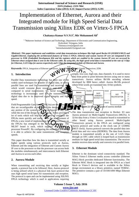 Pdf Implementation Of Ethernet Aurora And Their Integrated Dokumentips