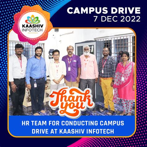Kaashiv Infotech On Linkedin Thank You Hr Team For Successfully Conducting Campus Drive At Kaashiv