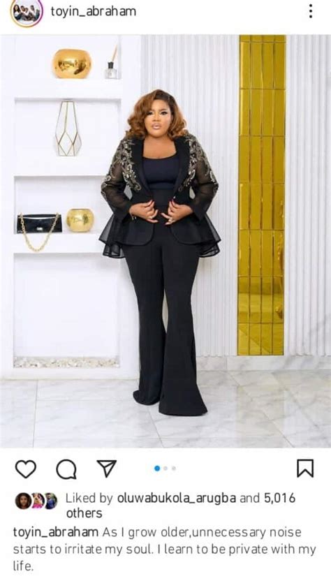 Unnecessary Noise Irritates Me Toyin Abraham Breaks Silence On Home
