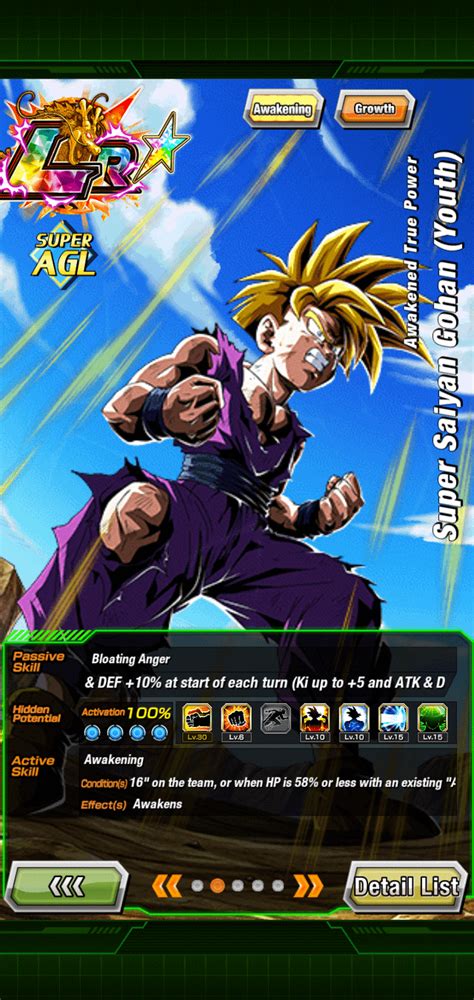 Lr Agl Ssj2 Gohan Sweep R Dbzdokkanbattle