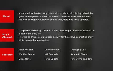 Smart Mirror Uiux Project Behance