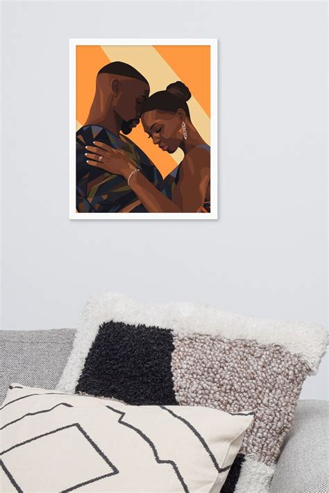Black Couple Art Black Love Wall Art African American Black Woman Home