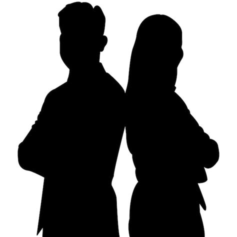 남녀의 실루엣 8 프리미엄 벡터