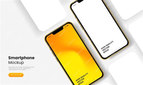 Premium Vector Realistic Smartphone Mockup Mobile Phone Vector With