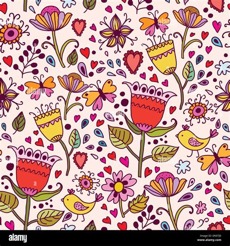 Seamless Texture With Flowers Stock Vector Image Art Alamy