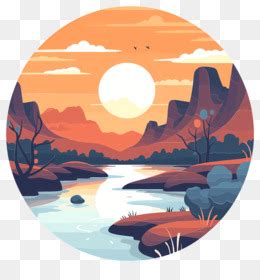 Paisagem Iluminada Pelo Sol fundo png imagem png Ícone Paisagem da