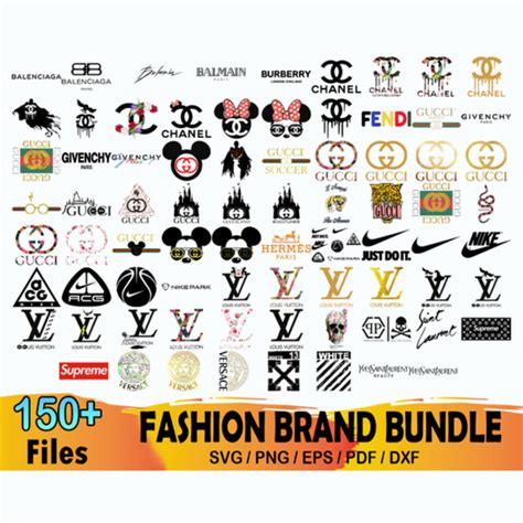 150 Fashion Brands Logo Bundle Luxury Brands Logo Svg Guc Inspire
