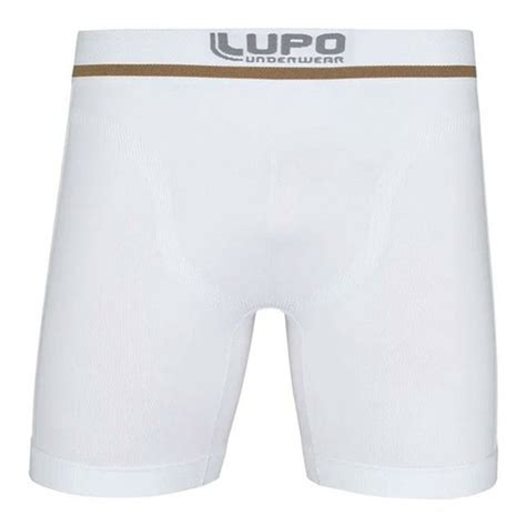 Cueca Boxer Alongada Lupo Microfibra Sem Costura Branca Cueca Store